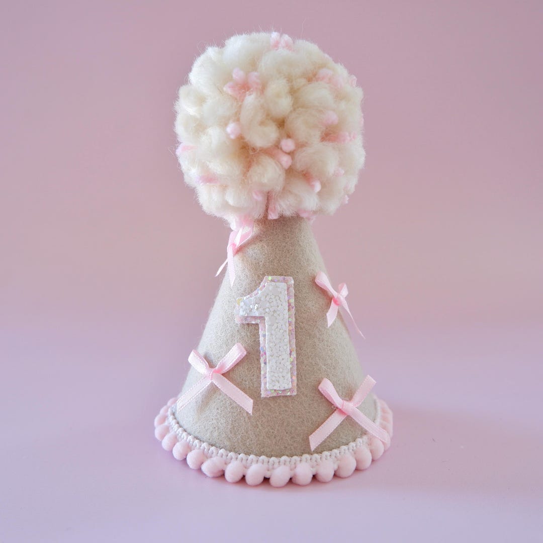 Pink Boho Bow Party Hat Pink Bow Birthday Hat - Birthday Party Hat ...