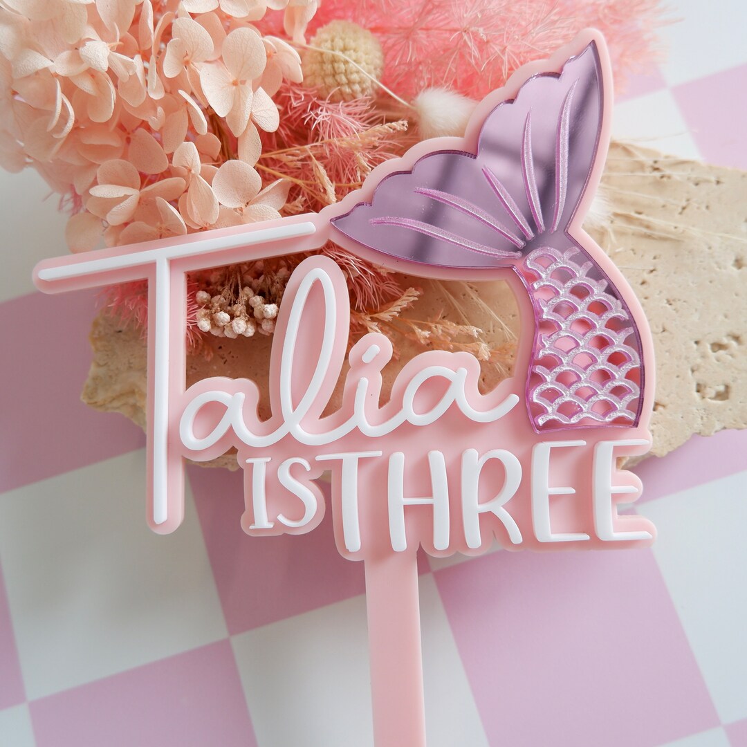 CUSTOM Mermaid Cake Topper - Birthday Cake Topper - Little Mermaid - Etsy