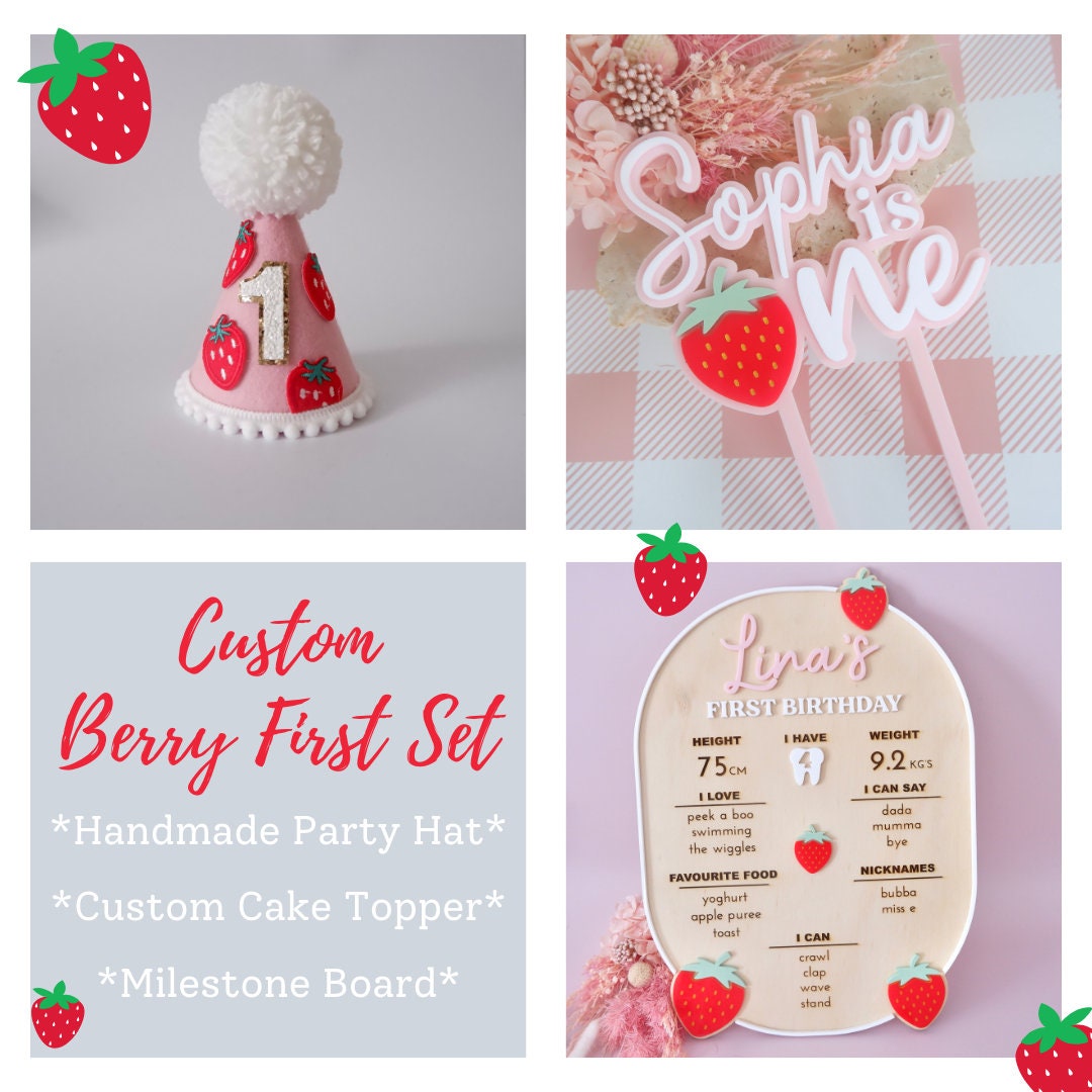 Custom Berry First Set - Berry First Party Hat - Berry First Cake ...