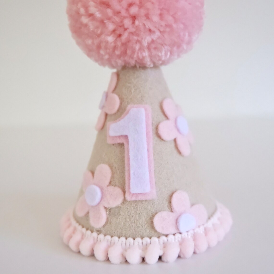 Natural Pink Daisy Party Hat | Natural Pink Daisy Birthday Hat | First ...