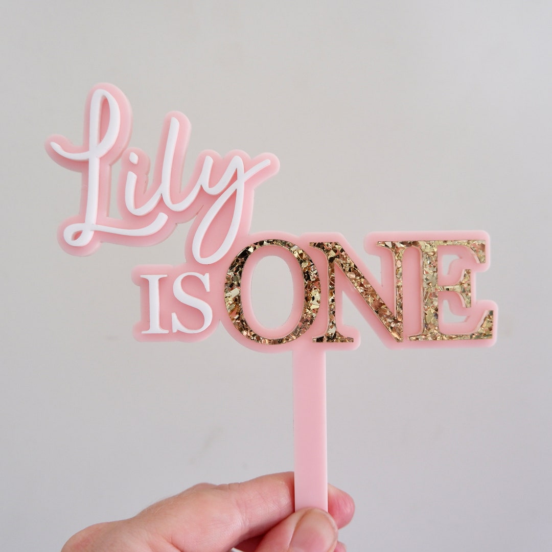 CUSTOM Pink One Cake Topper - First Birthday Cake Topper - One Cake ...