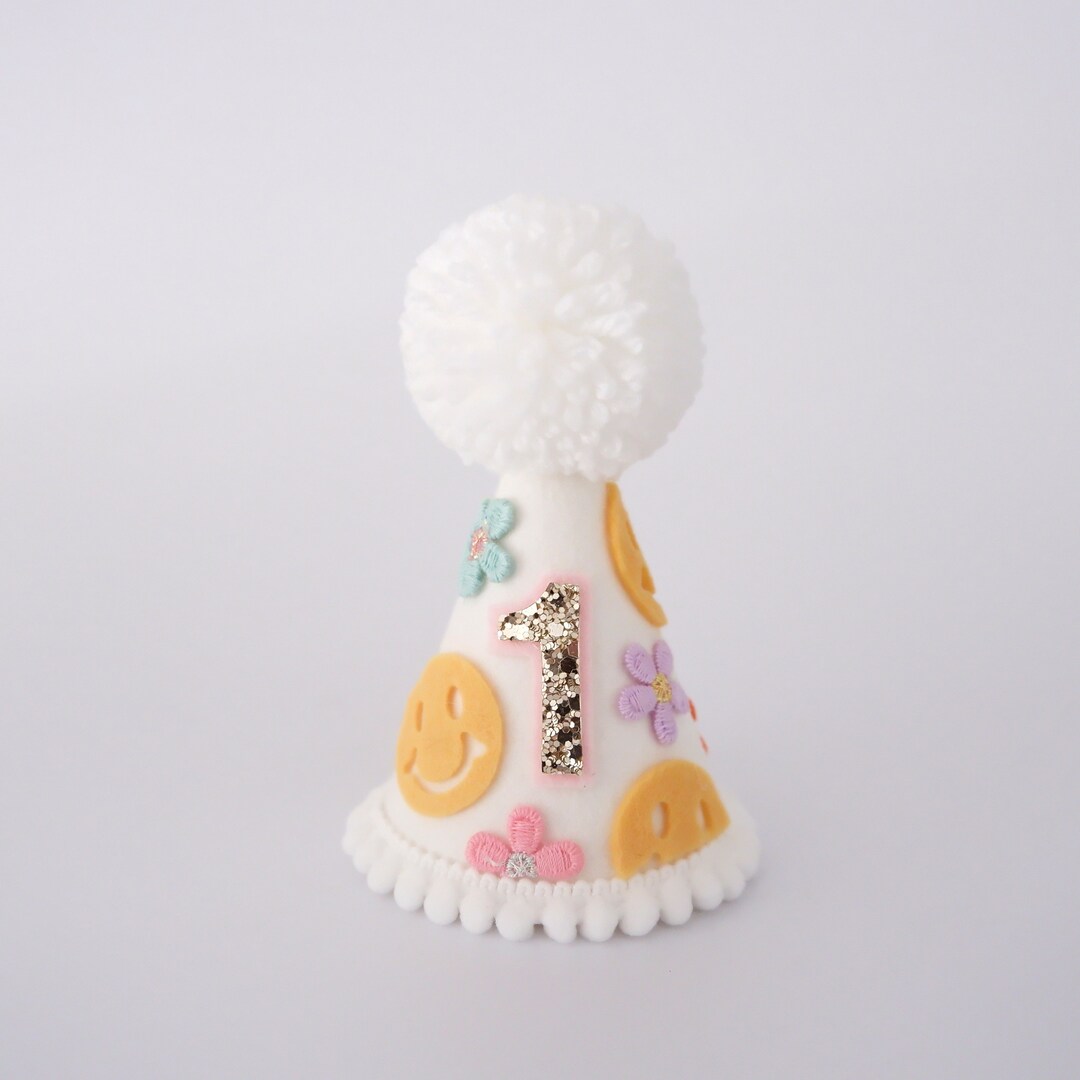 Groovy One With Smileys Party Hat - Groovy One With Smileys Birthday ...