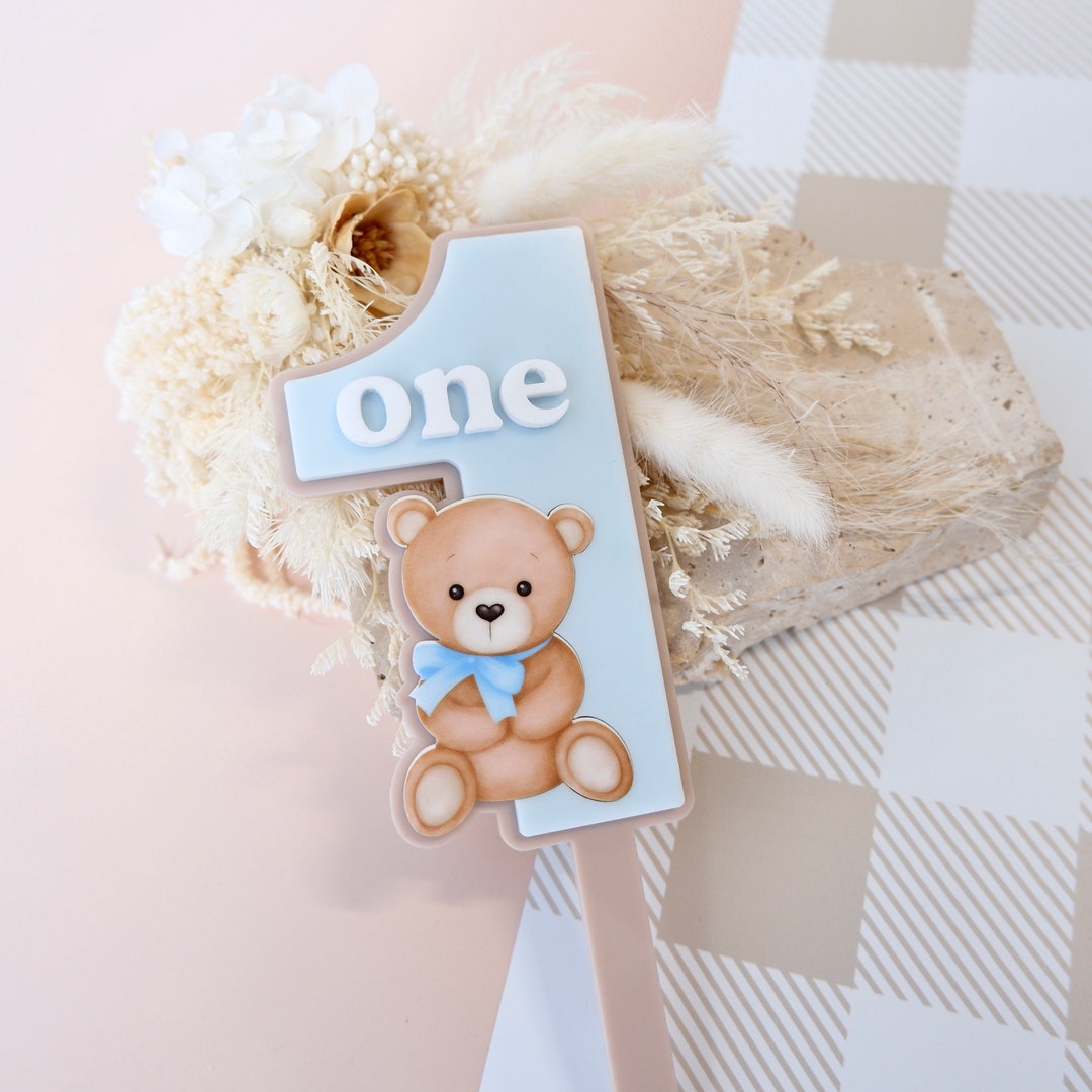 1 Beary First One Cake Topper - First Birthday Cake Topper - One Cake ...