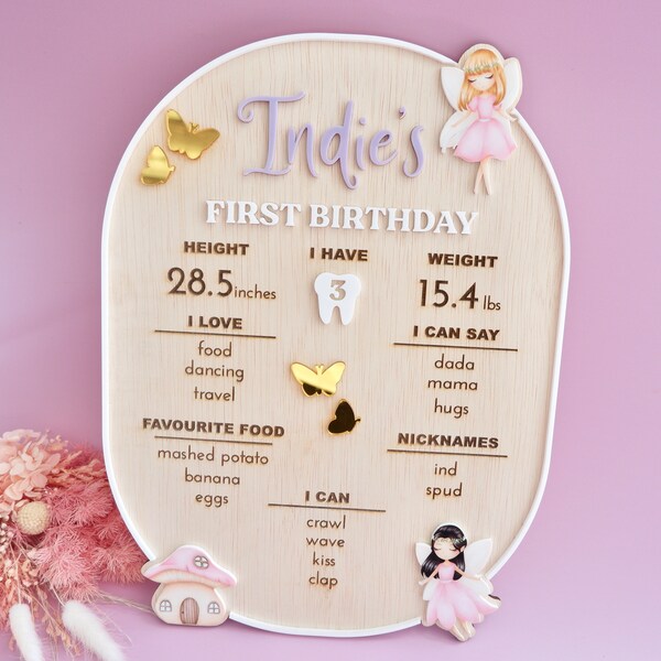 Personalised Fairy First Birthday Sign - Etsy
