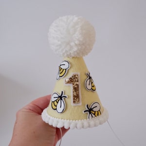 First Bee Day Party Hat - Bee Day Birthday Hat - Birthday Party Hat ...