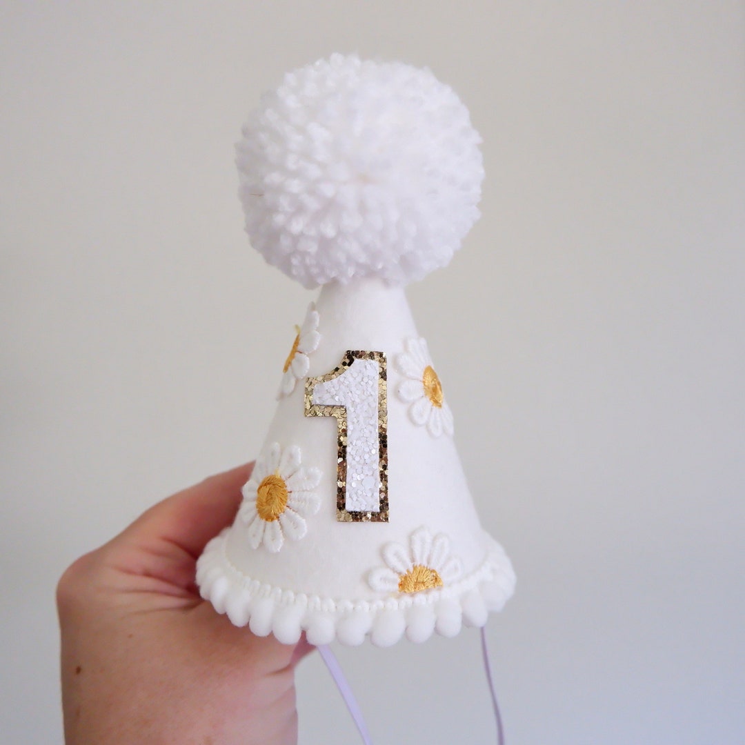 White Daisy Boho Party Hat White Daisy Boho Birthday Hat Birthday Party ...