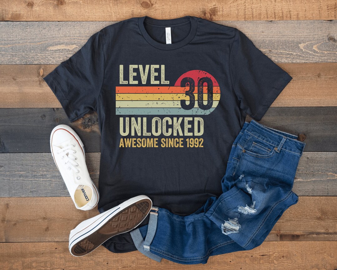 30th Birthday Shirt, Level 30 Unlocked, Gamer Birthday Shirt, 30 Year ...