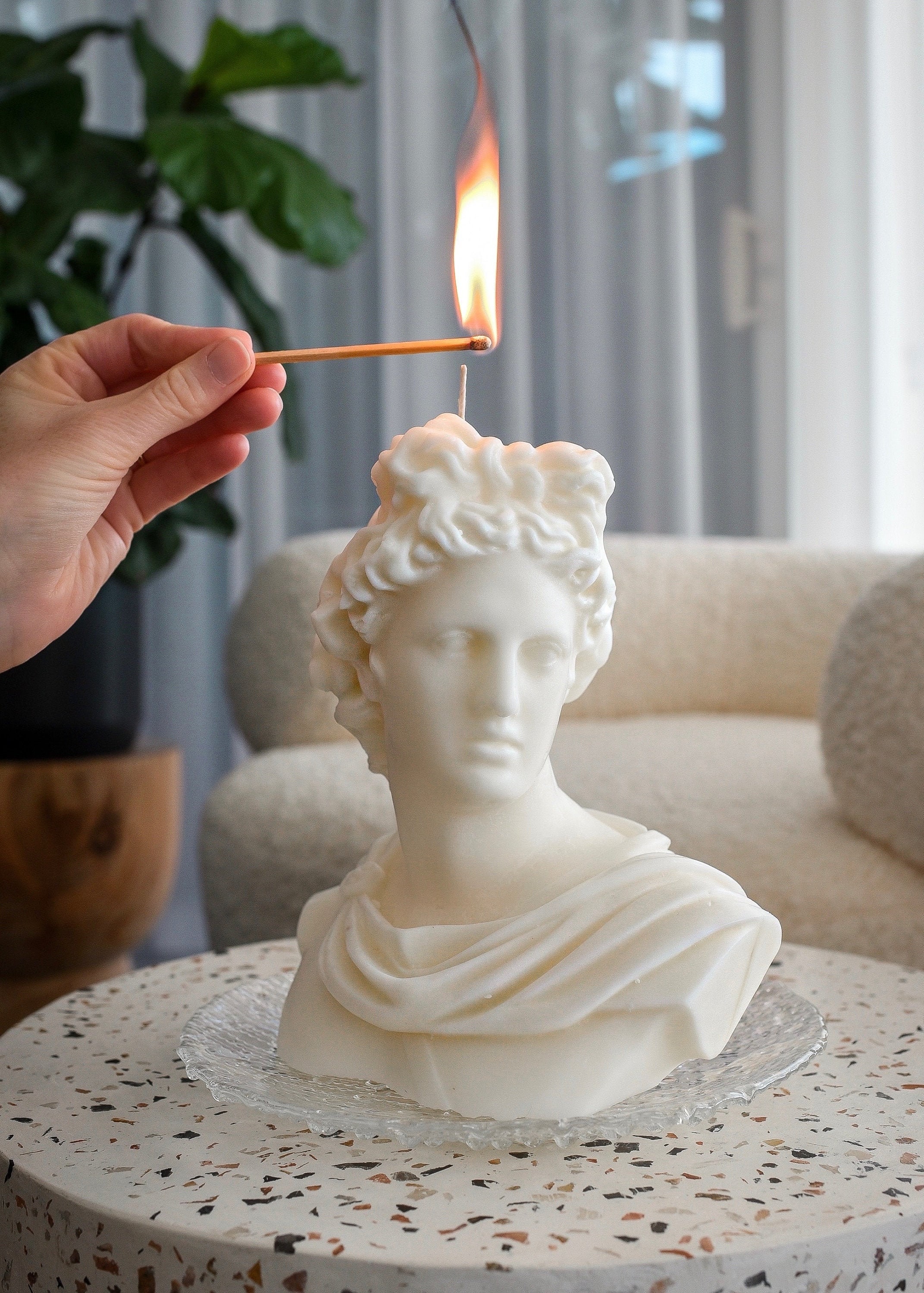 Ancient Greek God Apollo Bust Soy Wax Candle Sculpture | Etsy