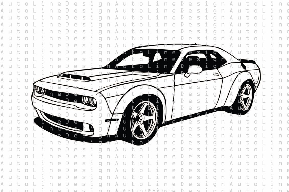 Dodge Challenger SRT Demon Hellcat Svg Pdf Dxf Png Eps | Etsy