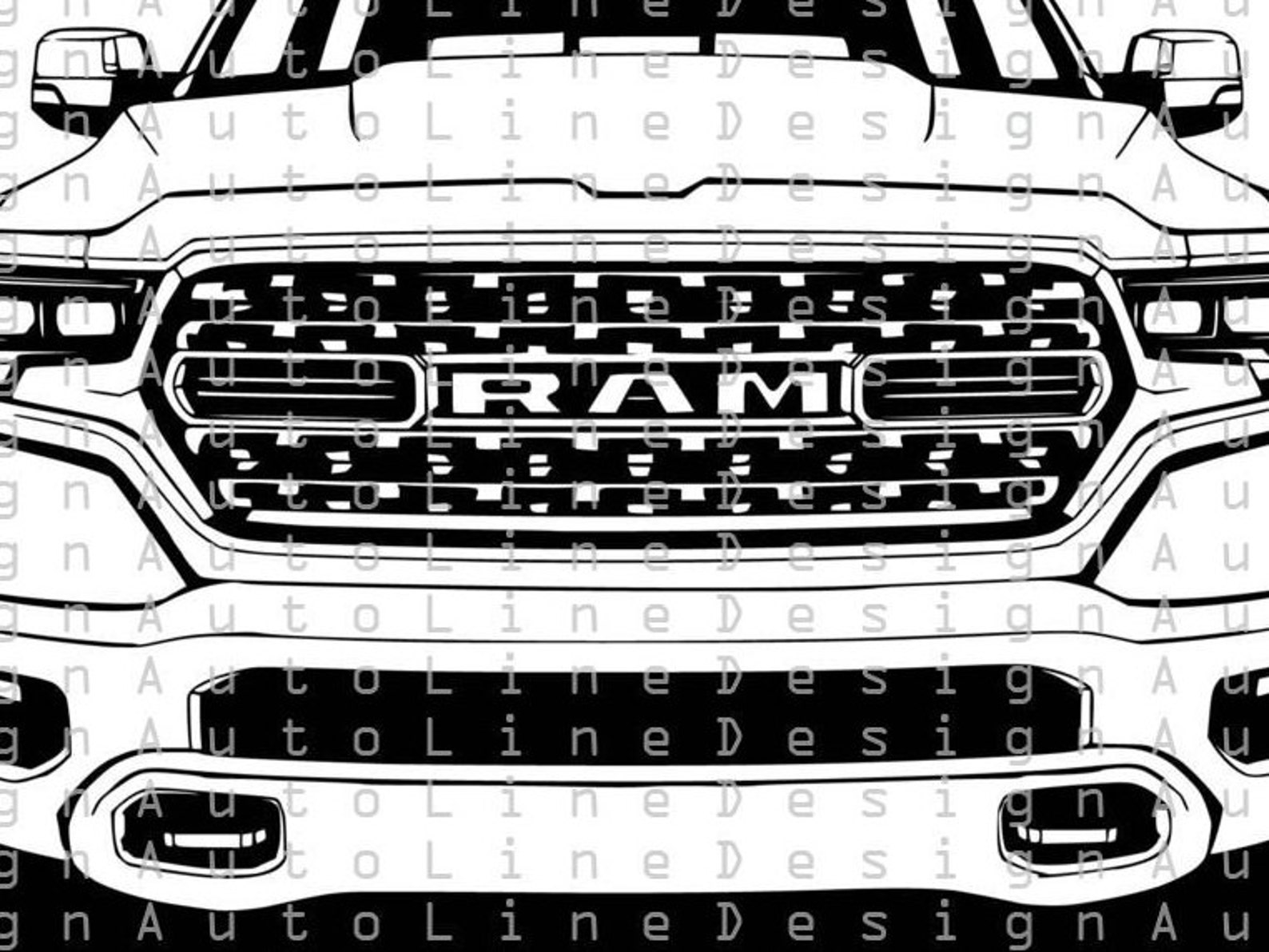 Dodge Ram 1500 2020 2021 Hemi Truck Pickup Svg Pdf Dxf Png Eps | Etsy