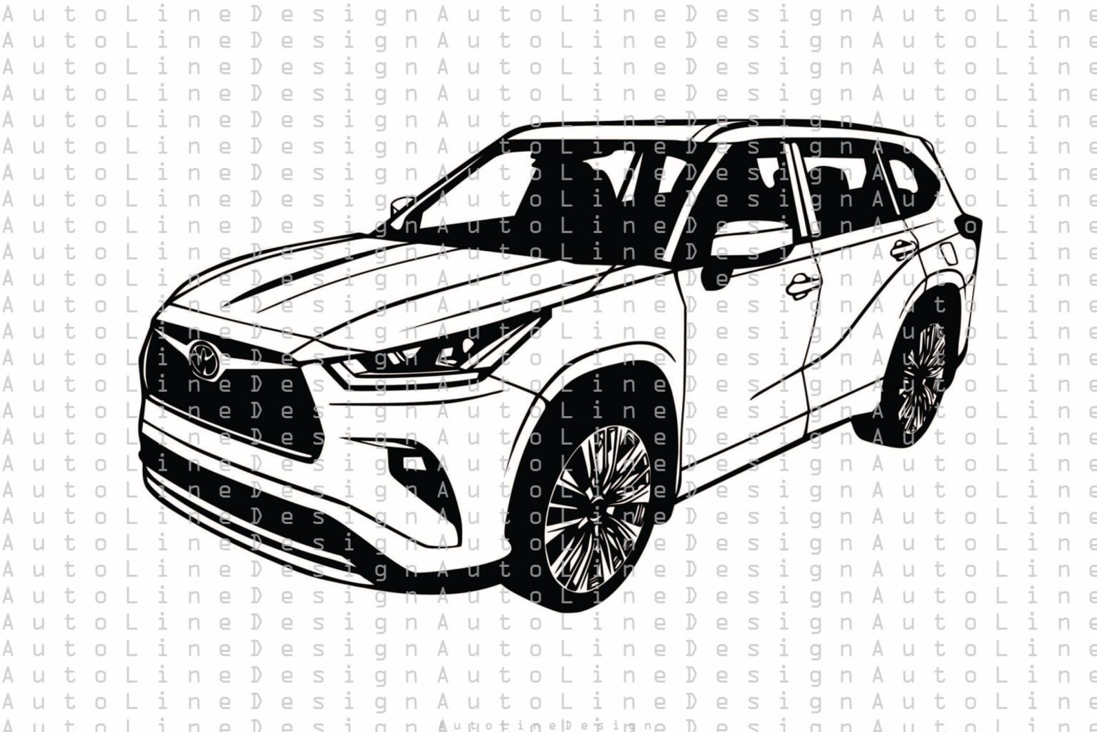 Toyota Highlander Gen 4 XU70 AWD 4x4 Svg Pdf Dxf Png Eps | Etsy