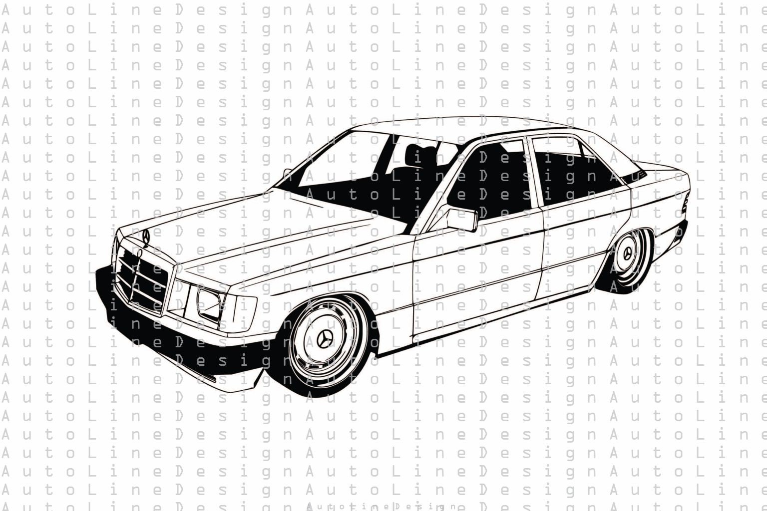 Mercedes Benz 190E W201 Cosworth Low rider Stance Drift Svg | Etsy