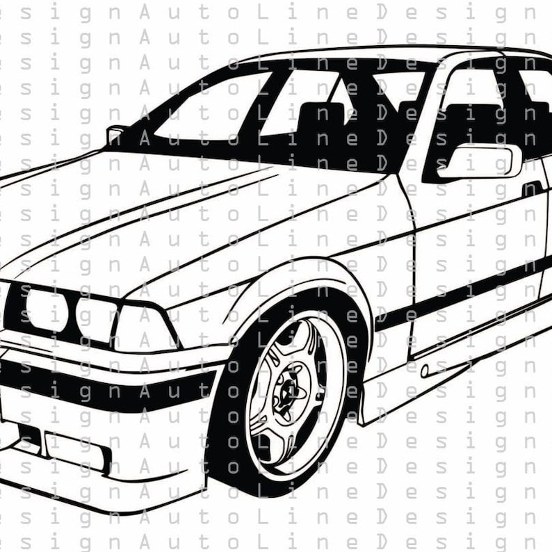 BMW E36 Stance Lowrider Tuning Drift Svg Pdf Dxf Eps Png | Etsy