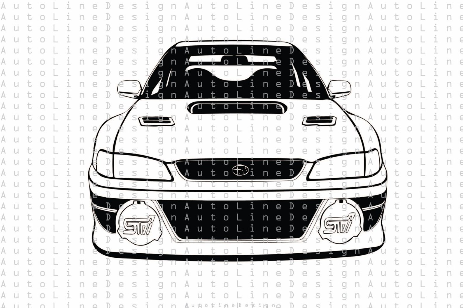 Subaru Impreza WRX STI 1997 Svg Pdf Dxf Eps Png Illustration | Etsy