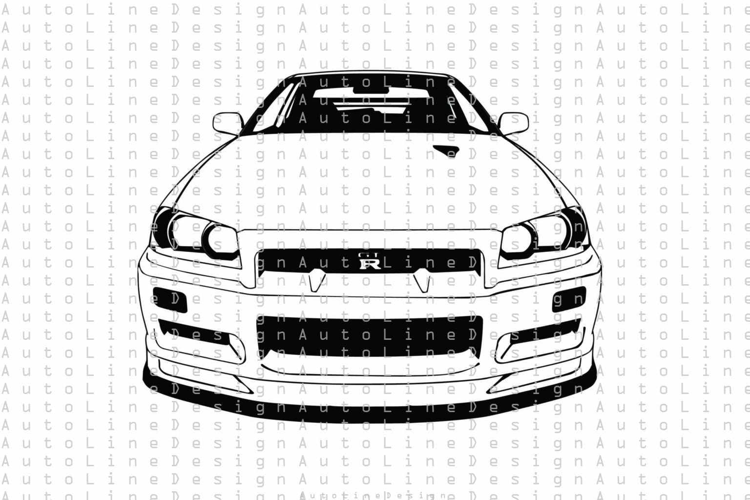 Nissan Skyline GT-R R34 Nismo Svg Pdf Dxf Eps Png Illustration | Etsy