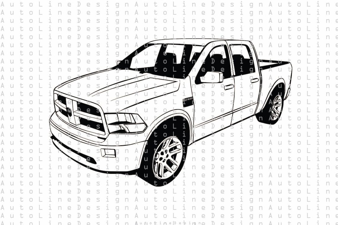 Dodge Ram 1500 Gen 4 Truck Pickup Svg Pdf Dxf Png Eps | Etsy