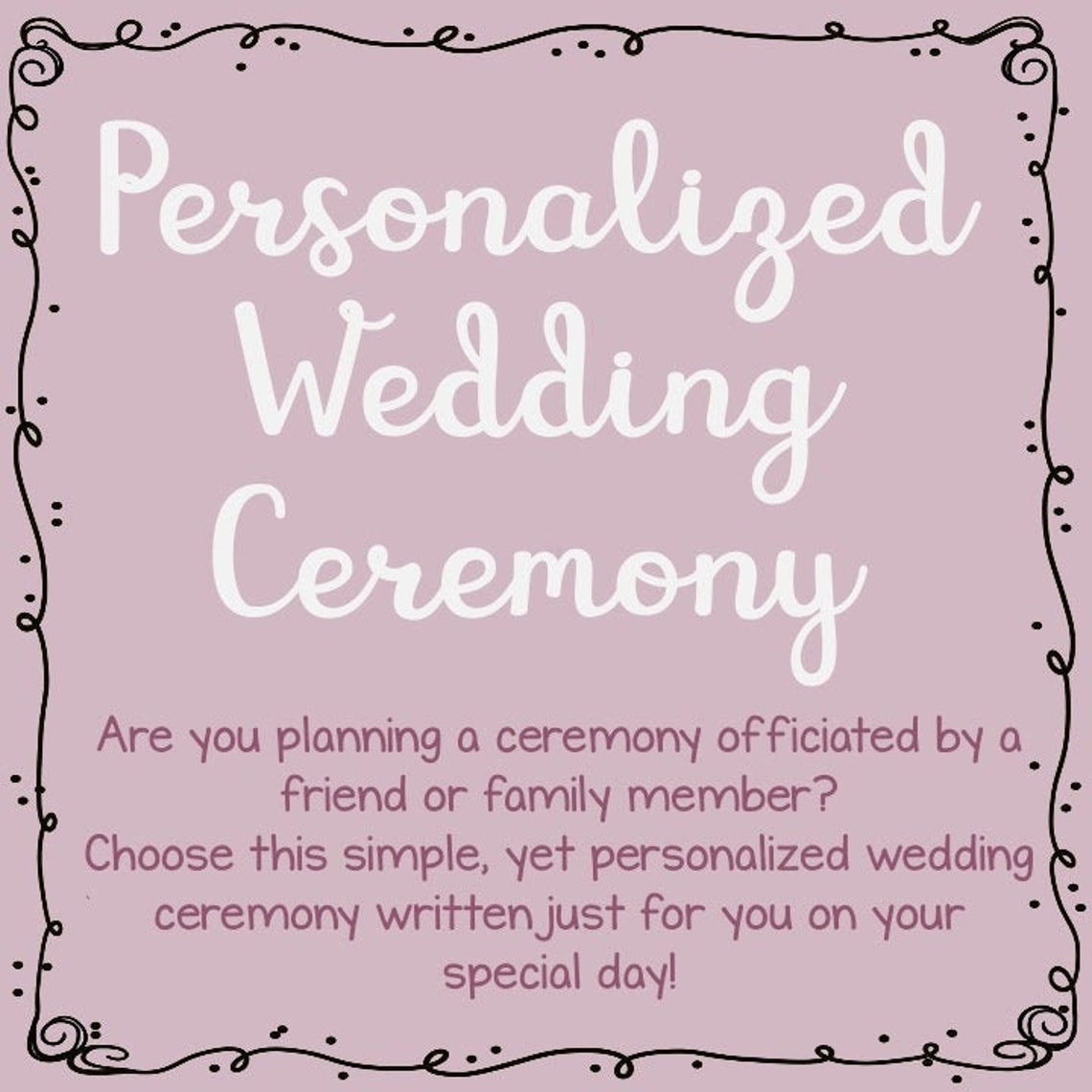 Personalized Wedding Ceremony, Wedding Ceremony Writer, Custom Wedding ...