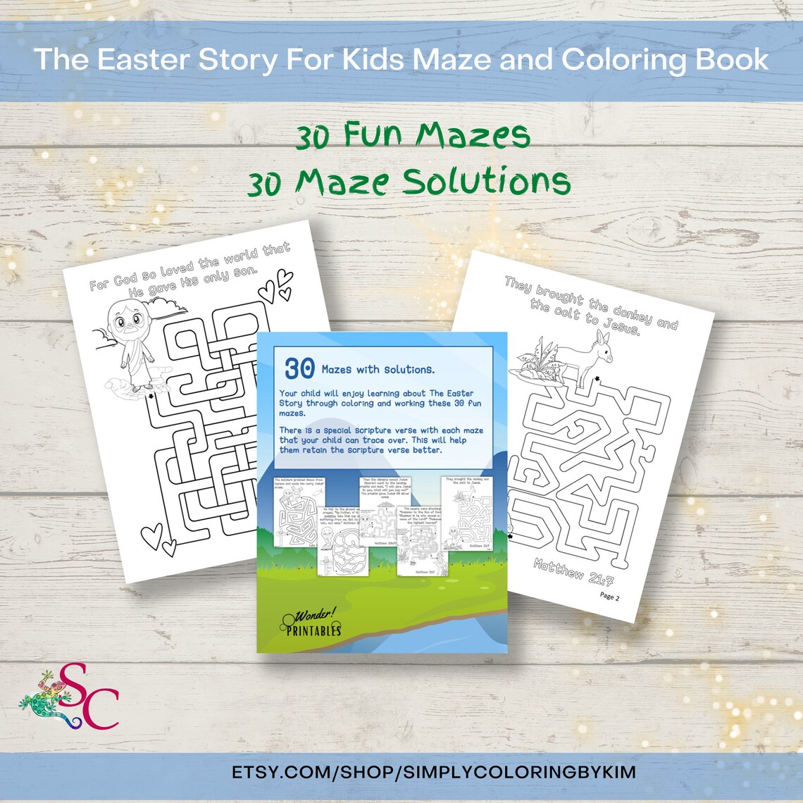 Easter Story for Kids Maze Book, Easter Story Coloring Book ...