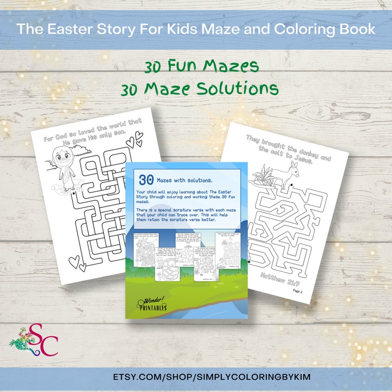 Easter Story for Kids Maze Book, Easter Story Coloring Book ...