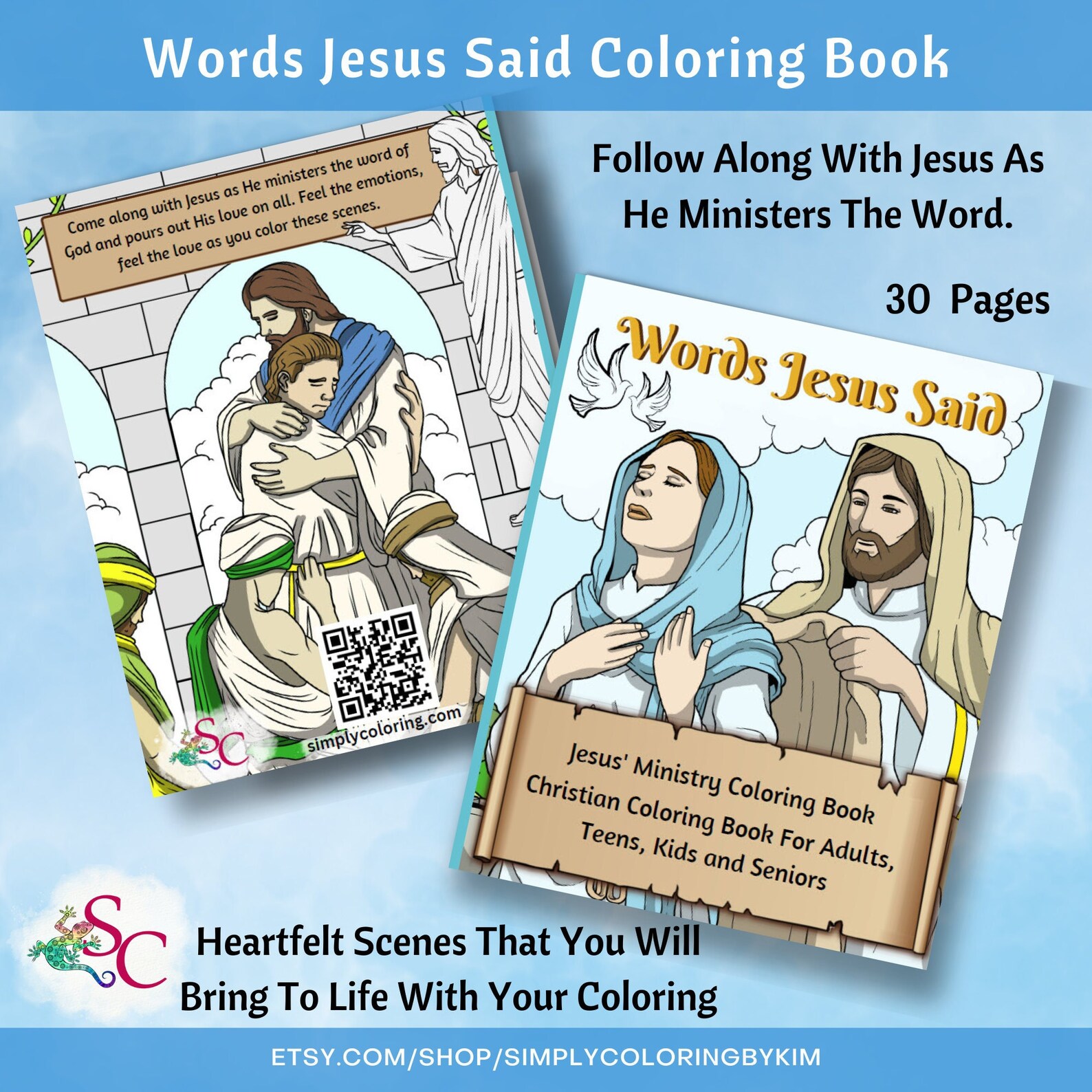 Words Jesus Said Coloring Book, Jesus Coloring Page, Christian Coloring ...