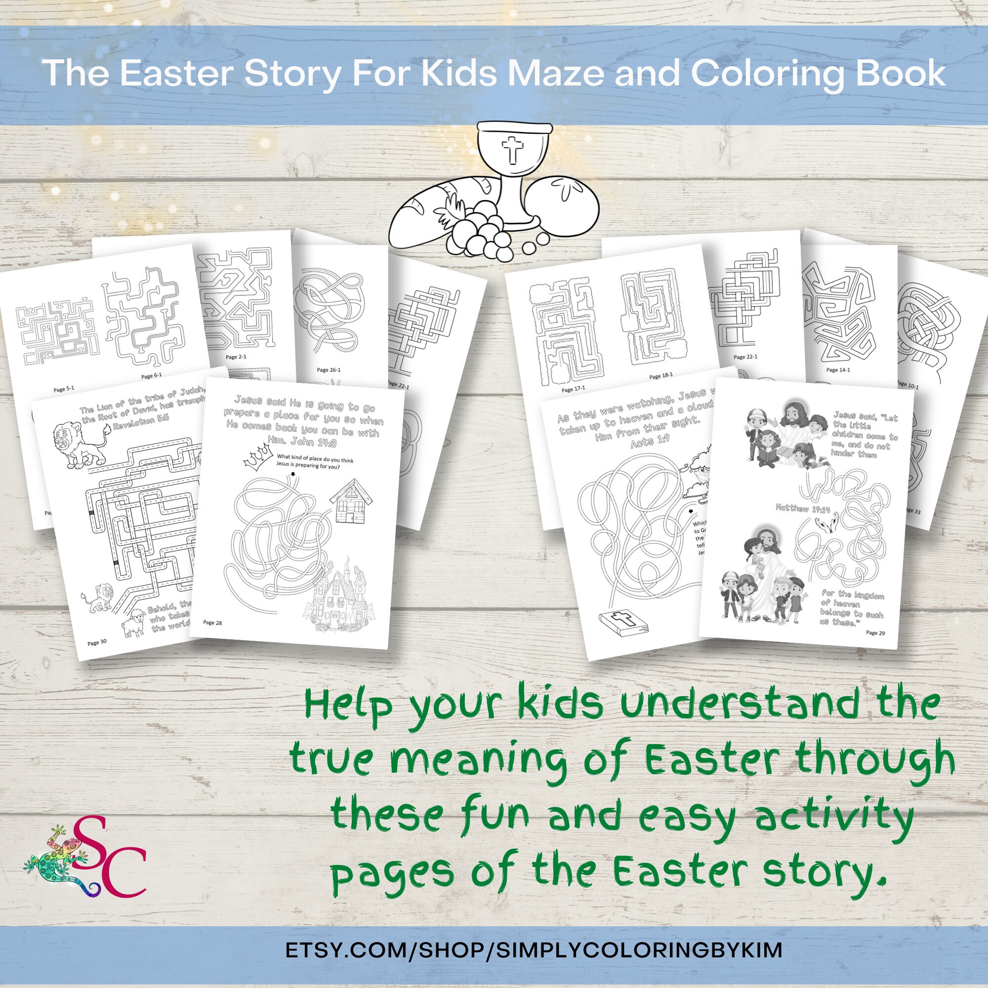 Easter Story for Kids Maze Book, Easter Story Coloring Book ...
