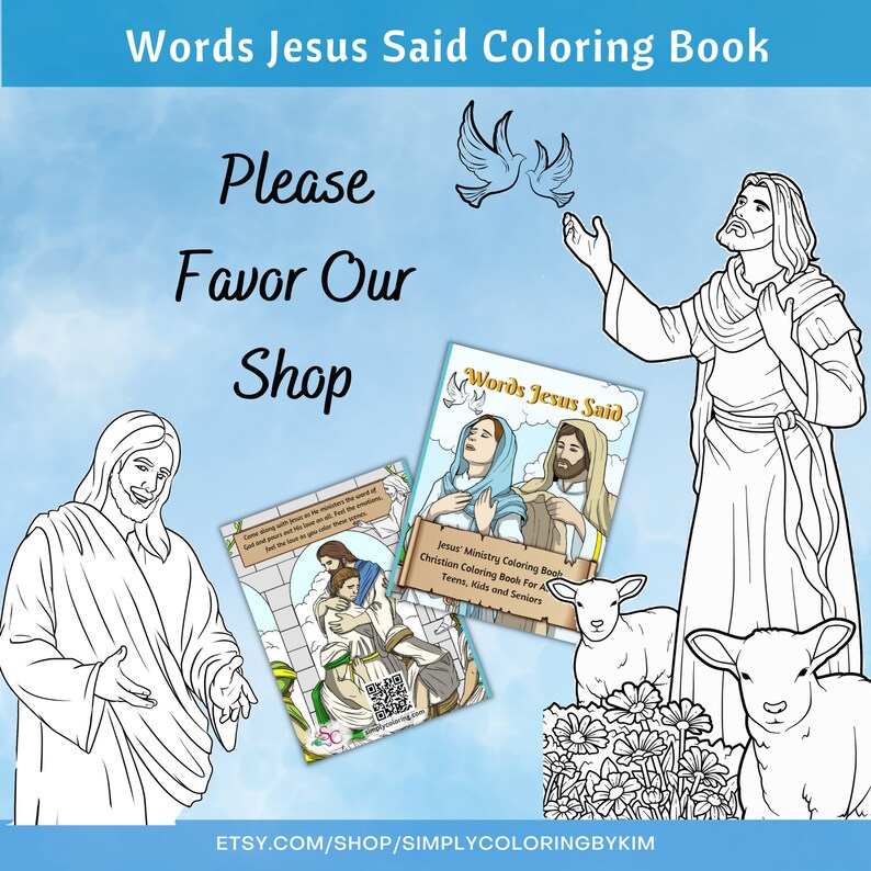 Words Jesus Said Coloring Book, Jesus Coloring Page, Christian Coloring ...