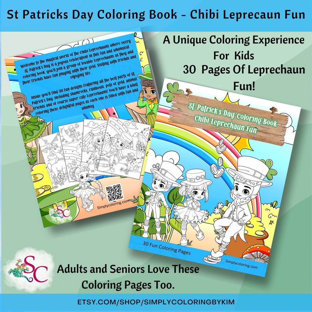 St Patricks Day Coloring Book - Chibi Leprechaun Fun, Leprechaun ...