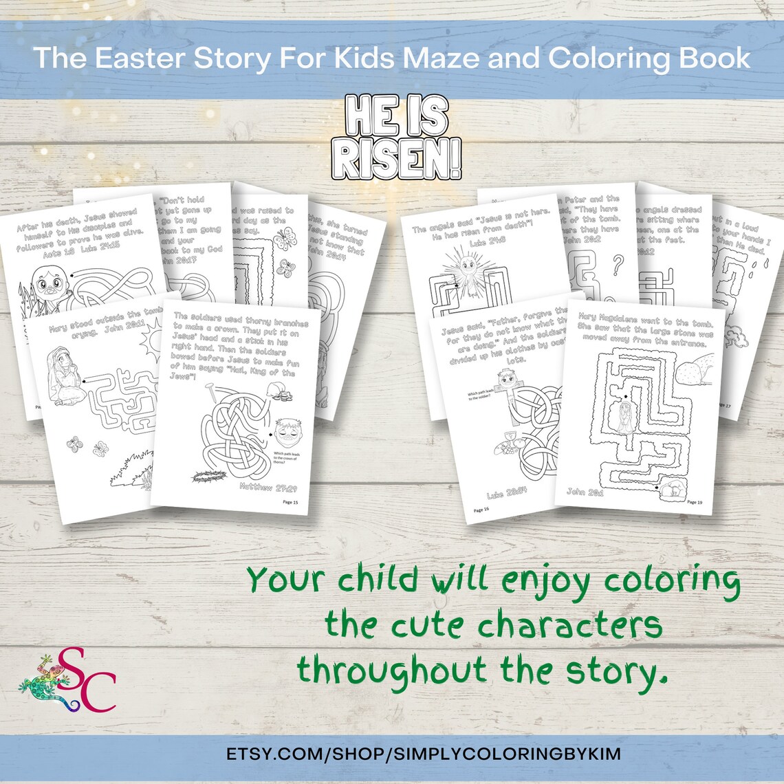 Easter Story for Kids Maze Book, Easter Story Coloring Book ...