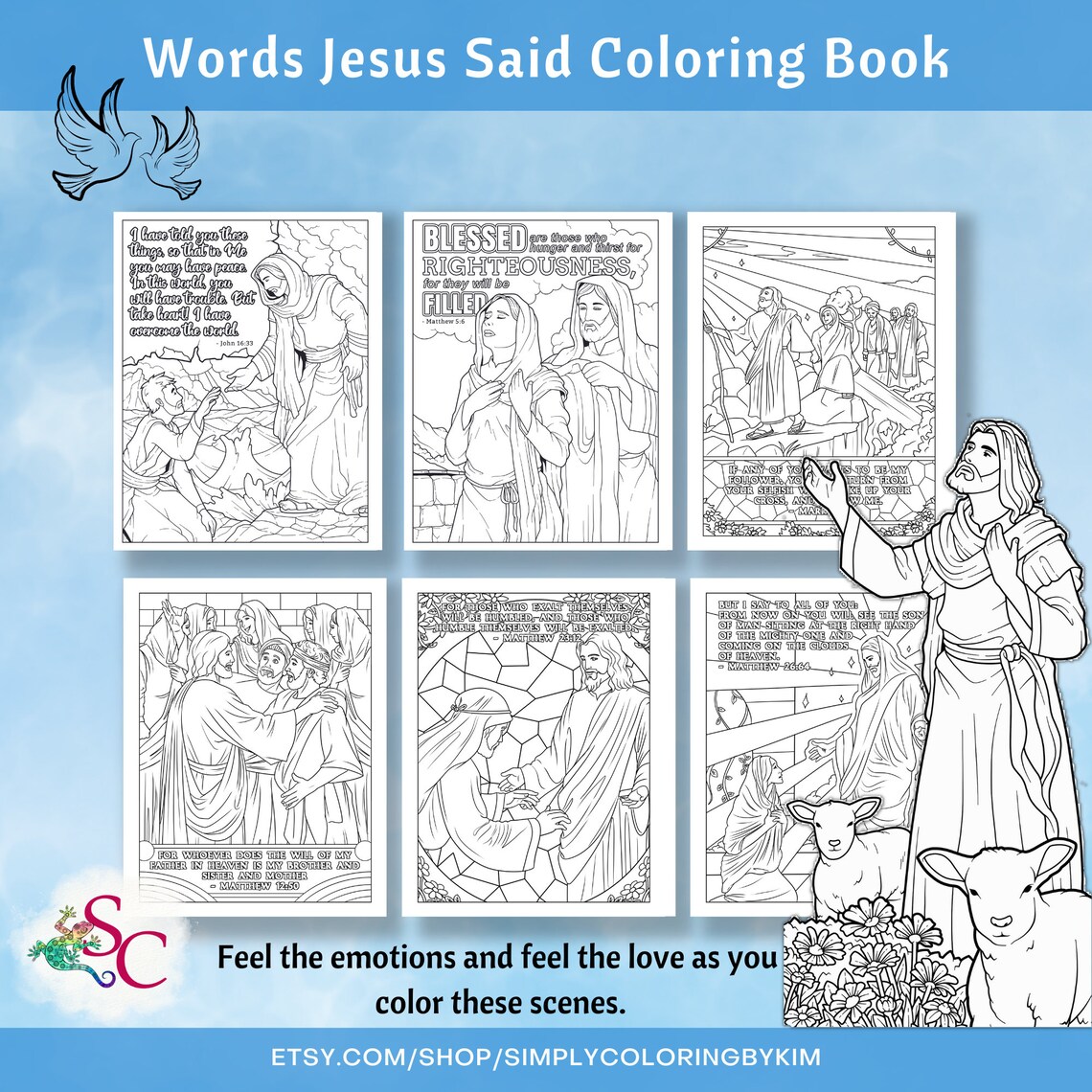 Words Jesus Said Coloring Book, Jesus Coloring Page, Christian Coloring ...