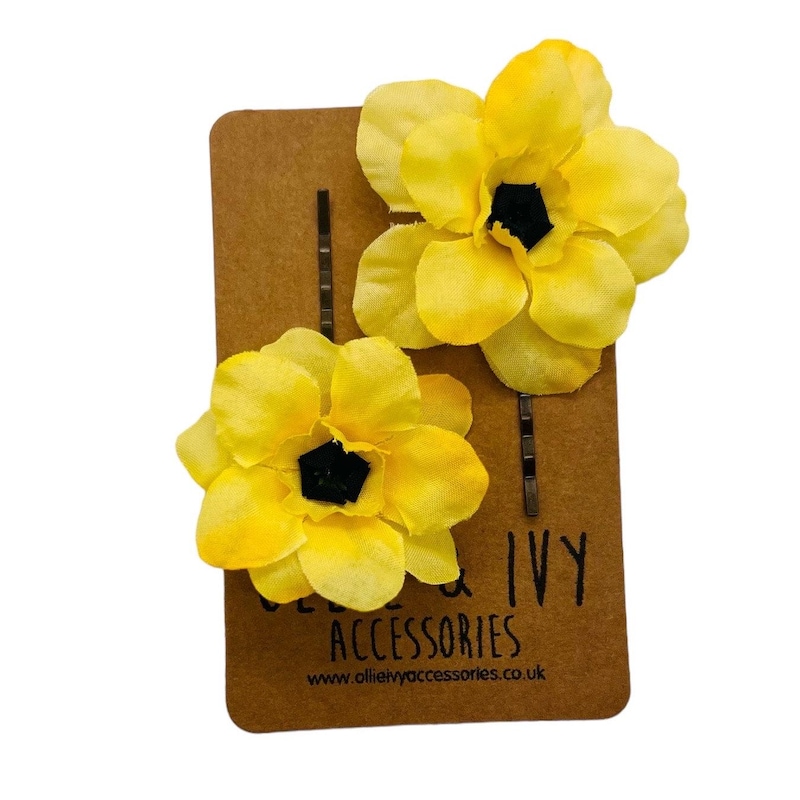 Yellow Hair Flower - Etsy UK