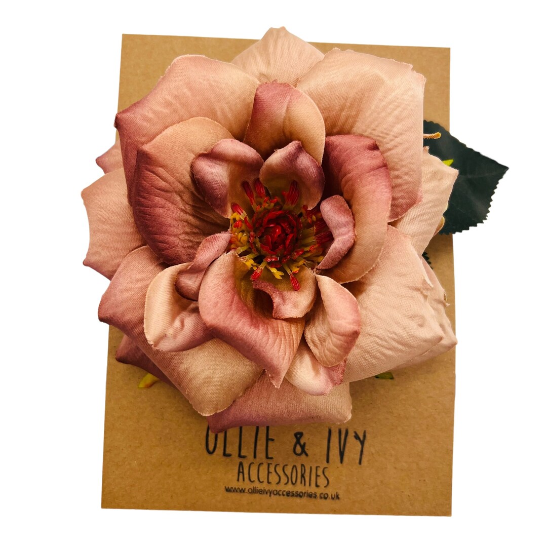 Vintage Blush Rose Flower Hair Clip: Rustic Wedding Accessory - Etsy