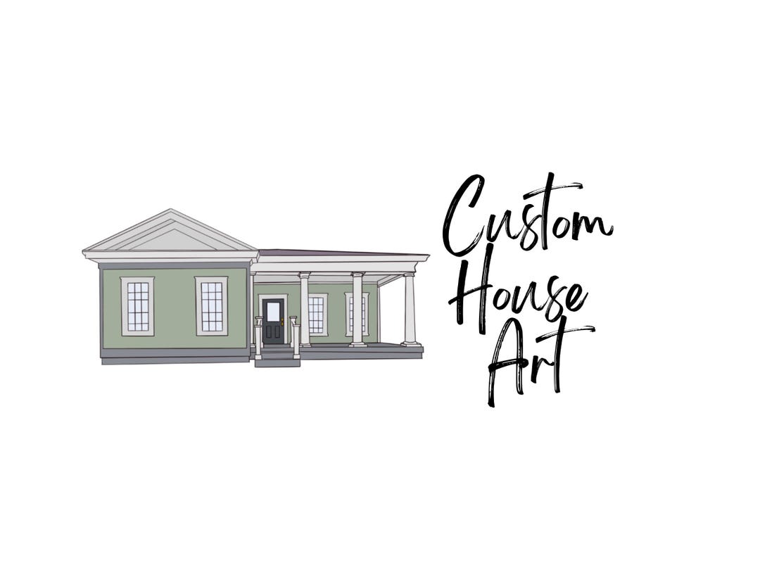 Custom House Art From Photo | House Portrait | Realtor Gift for Clients ...