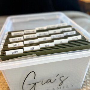 Custom File Box Labels, Family File Box, File Box Label, Family ...