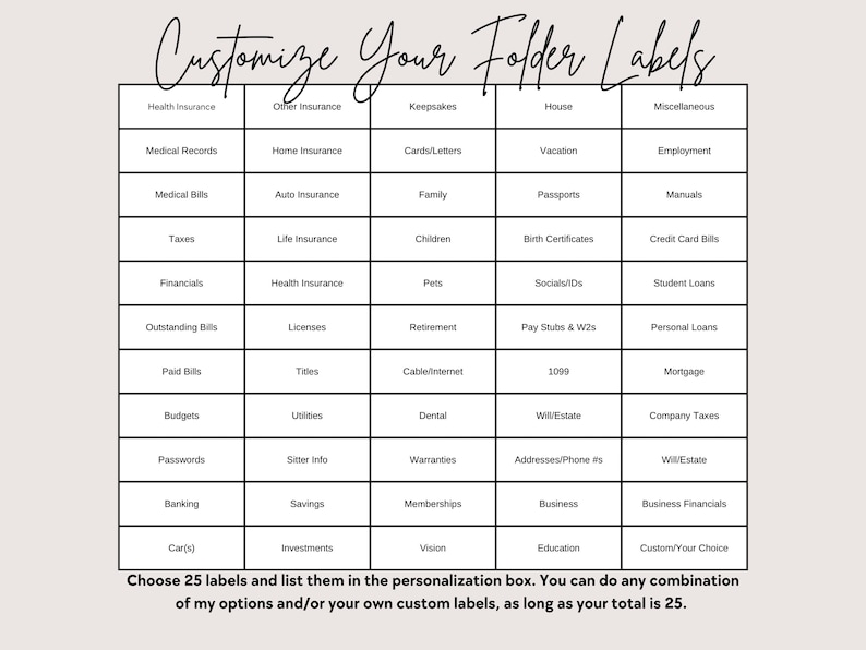 Custom File Box Labels, Family File Box, File Box Label, Family ...