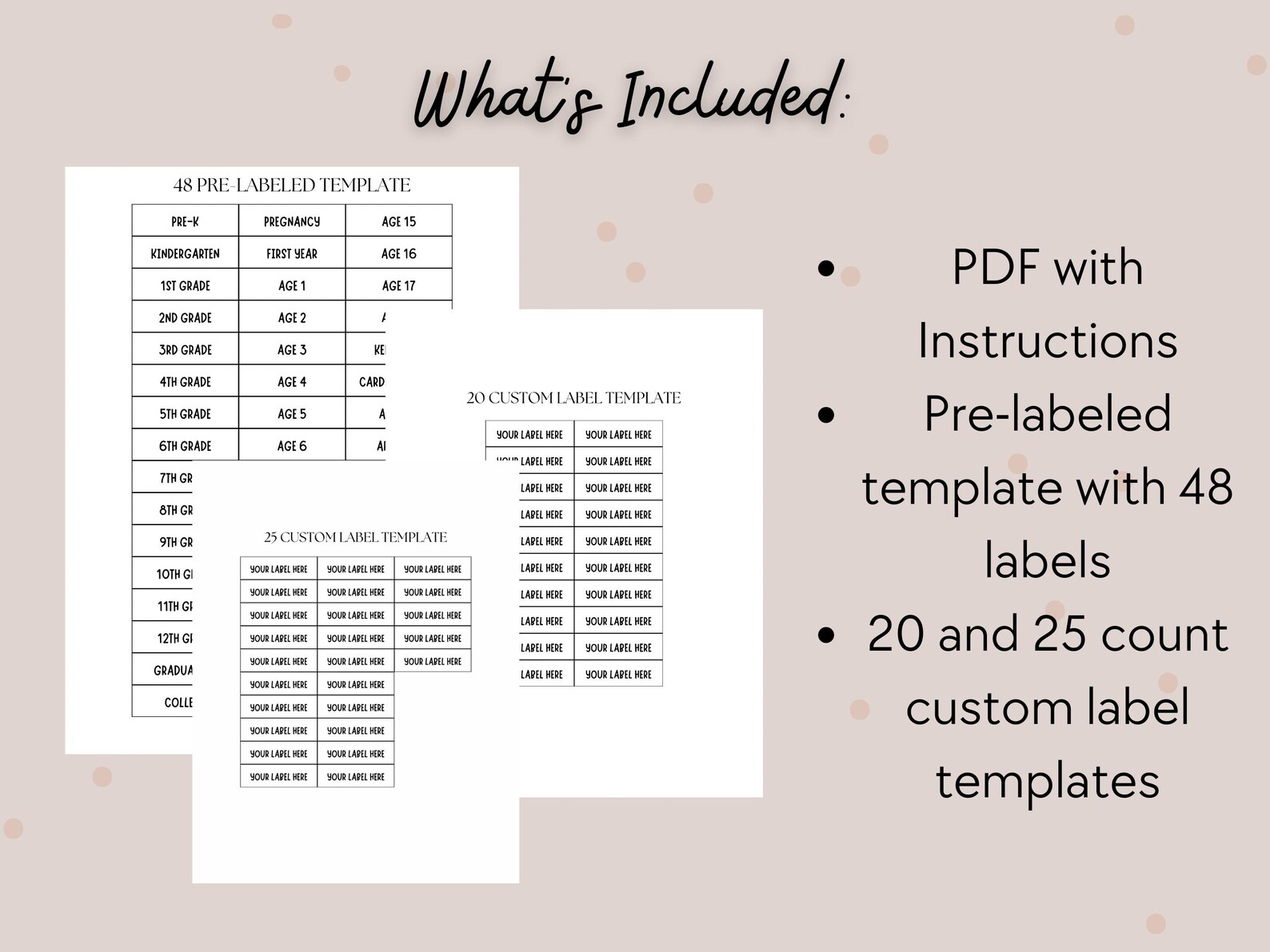 Printable Memory Box Labels, Customizable File Folder Inserts (canva ...