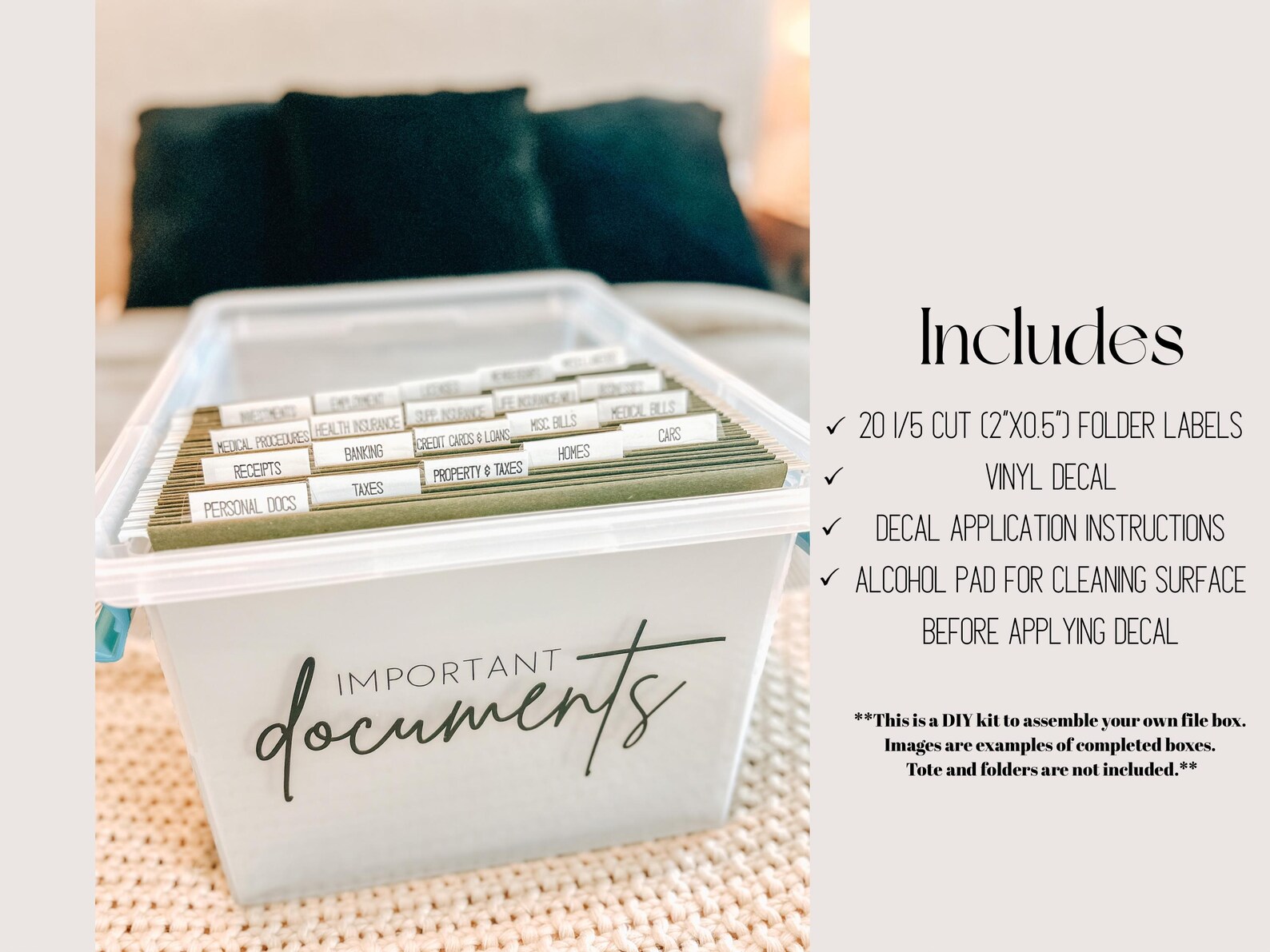 Custom File Box Labels, DIY Family Document Organizer Kit - Etsy