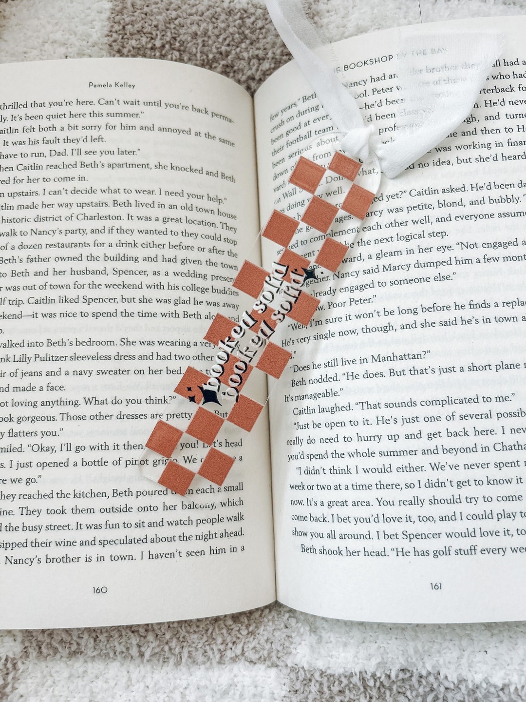 Checkered “booked Solid” Bookmark, Acrylic Bookmark, Bookmark, Retro ...