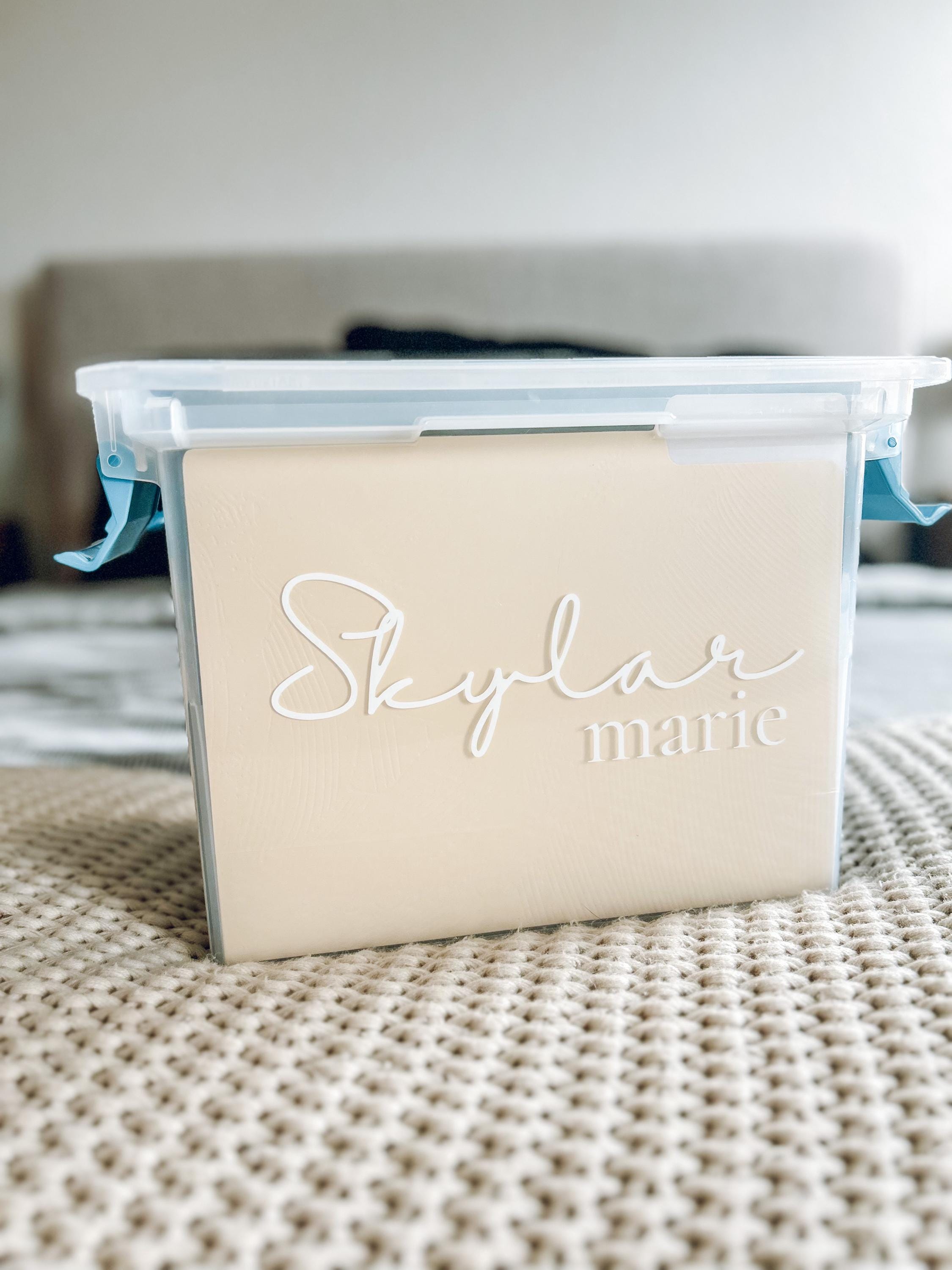 Kids Memory Box Decal, Kids File Box, Milestone Tote, Memory Box ...