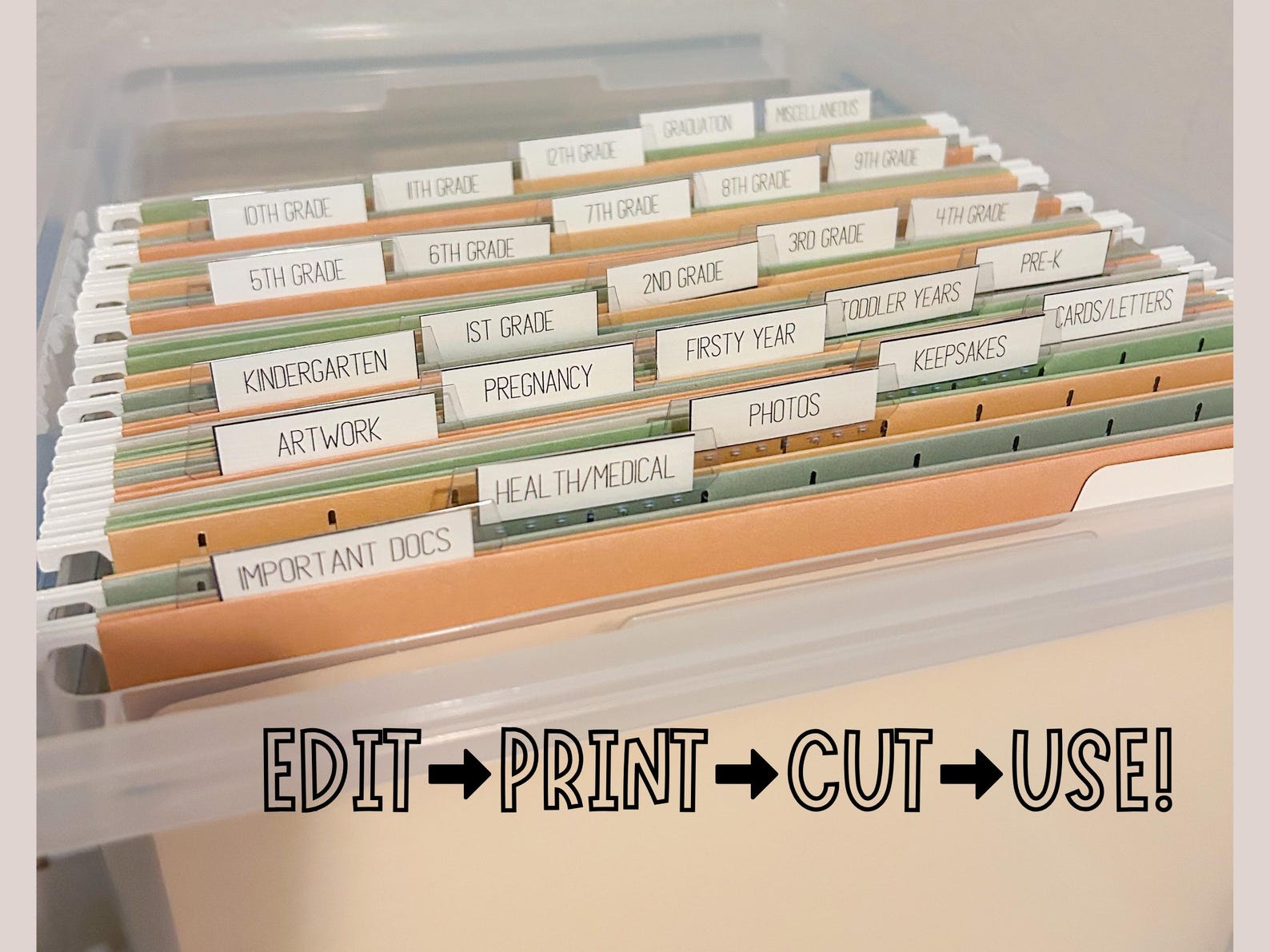 Memory Box Labels, Milestone Tote Labels, Printable Folder Labels ...