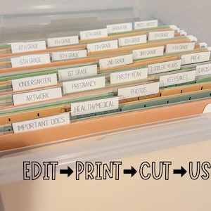 Memory Box Labels, Milestone Tote Labels, Printable Folder Labels ...