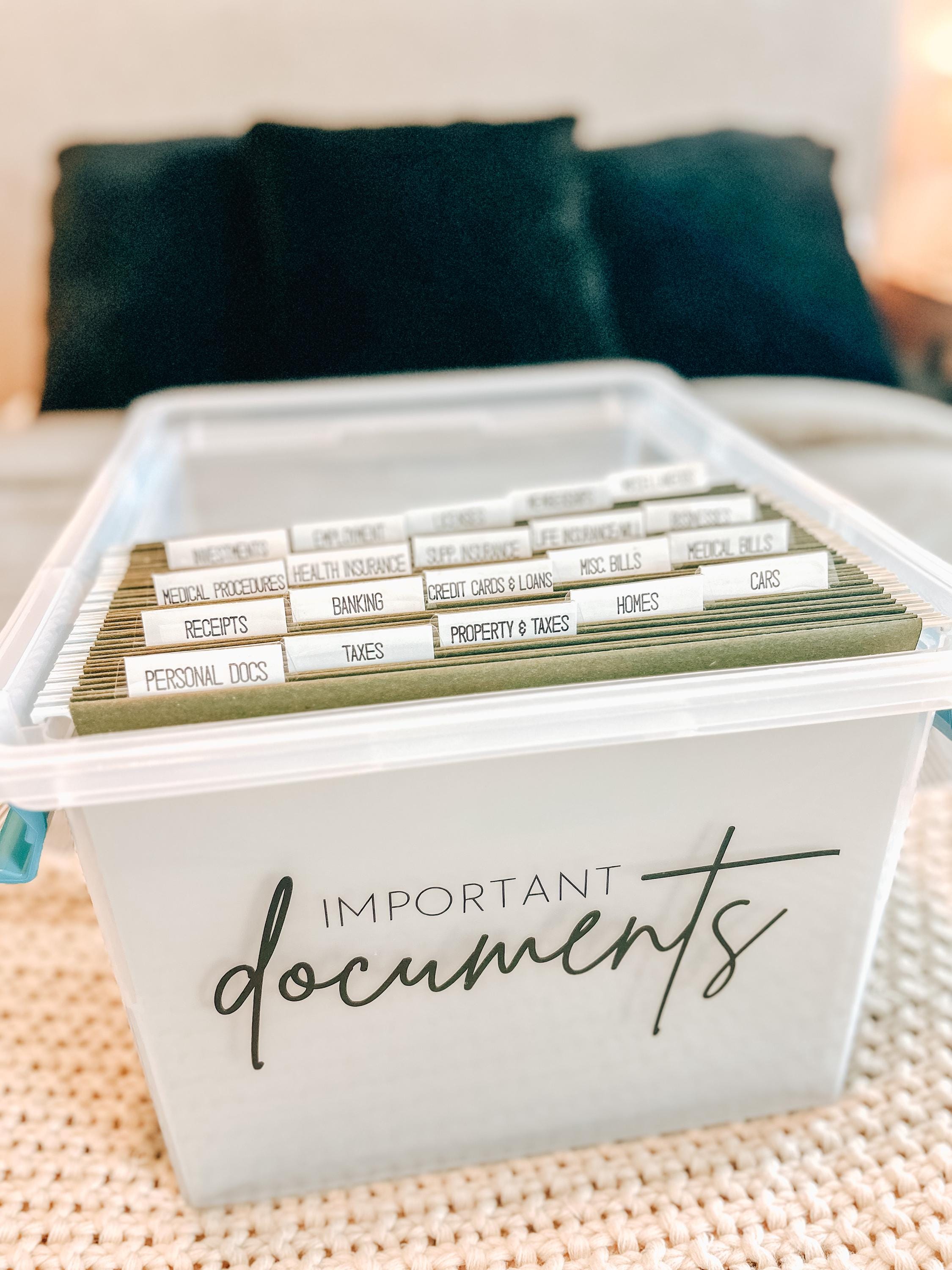 Custom File Box, Family Document Box, Household Document Box, Household ...