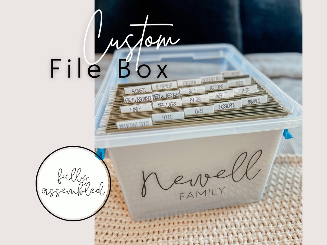 Custom File Box, Family Document Box, Household Document Box, Household ...