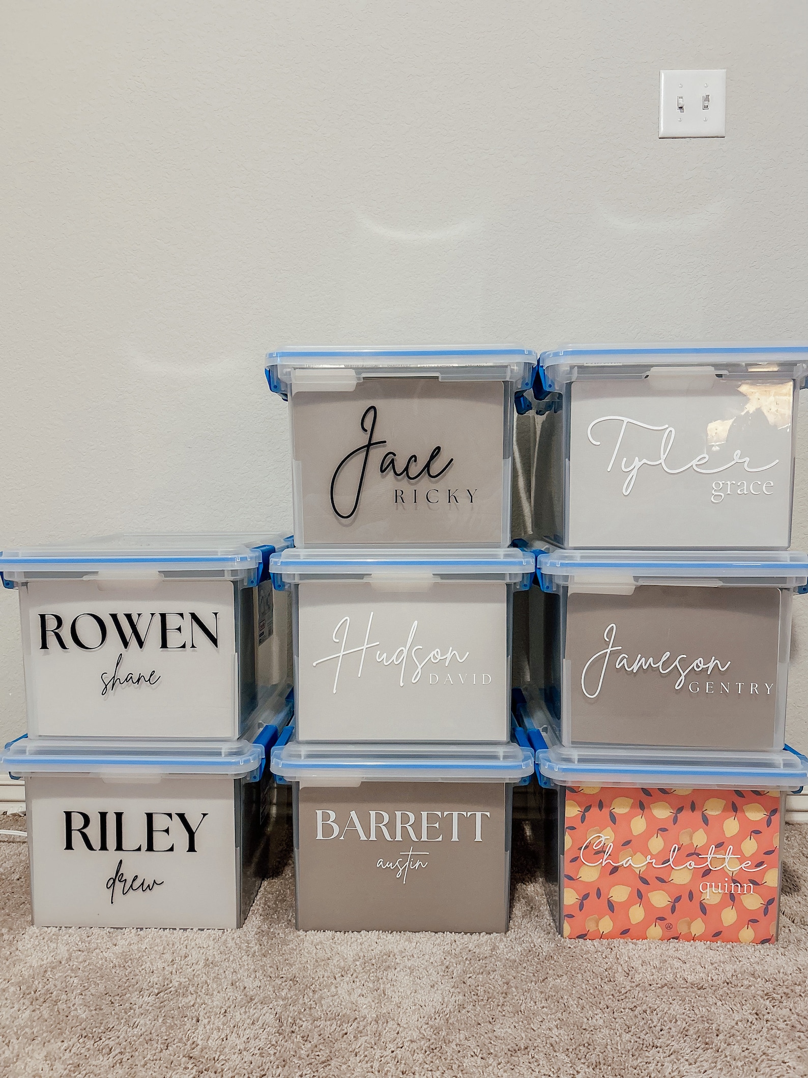 Kids Memory Box, Kids File Box, Milestone Tote, Memory Box, School ...