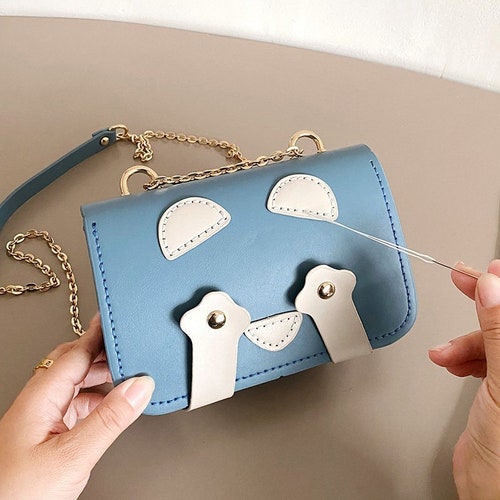 Crossbody Bag Craft Kit. Cute Kitty Leather Bag DIY Kit. - Etsy