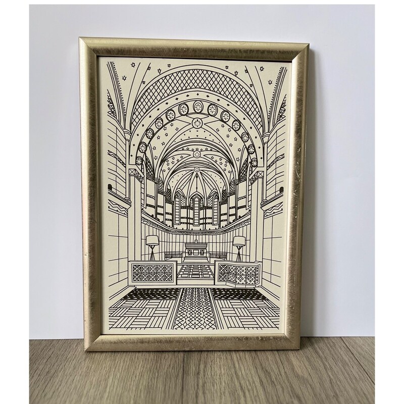 Drawing of a White Chapel - Etsy UK