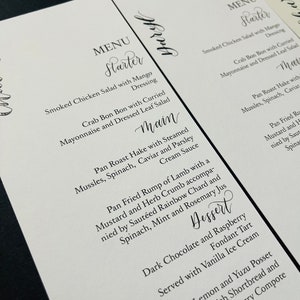 Printed Menu With Name Simple Menu Name Tags Wedding Menu Personalised ...