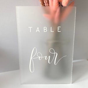 Frosted Perspex Table Numbers | Wedding Table Numbers | Perspex Wedding ...
