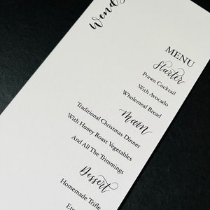 Printed Menu With Name Simple Menu Name Tags Wedding Menu Personalised ...