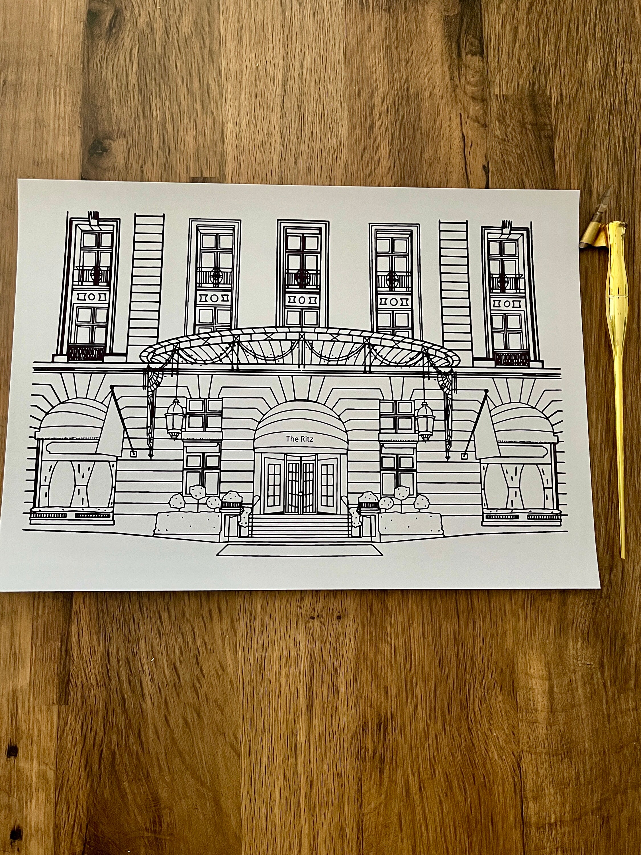 Personalized Ritz London Line Art Print: Custom Engagement Gift - Etsy