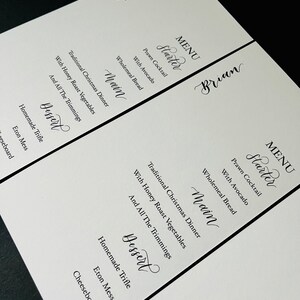 Printed Menu With Name Simple Menu Name Tags Wedding Menu Personalised ...
